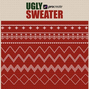 Procreate Ugly Sweater Brushes, Christmas Knit Pattern Stamps, Xmas ...