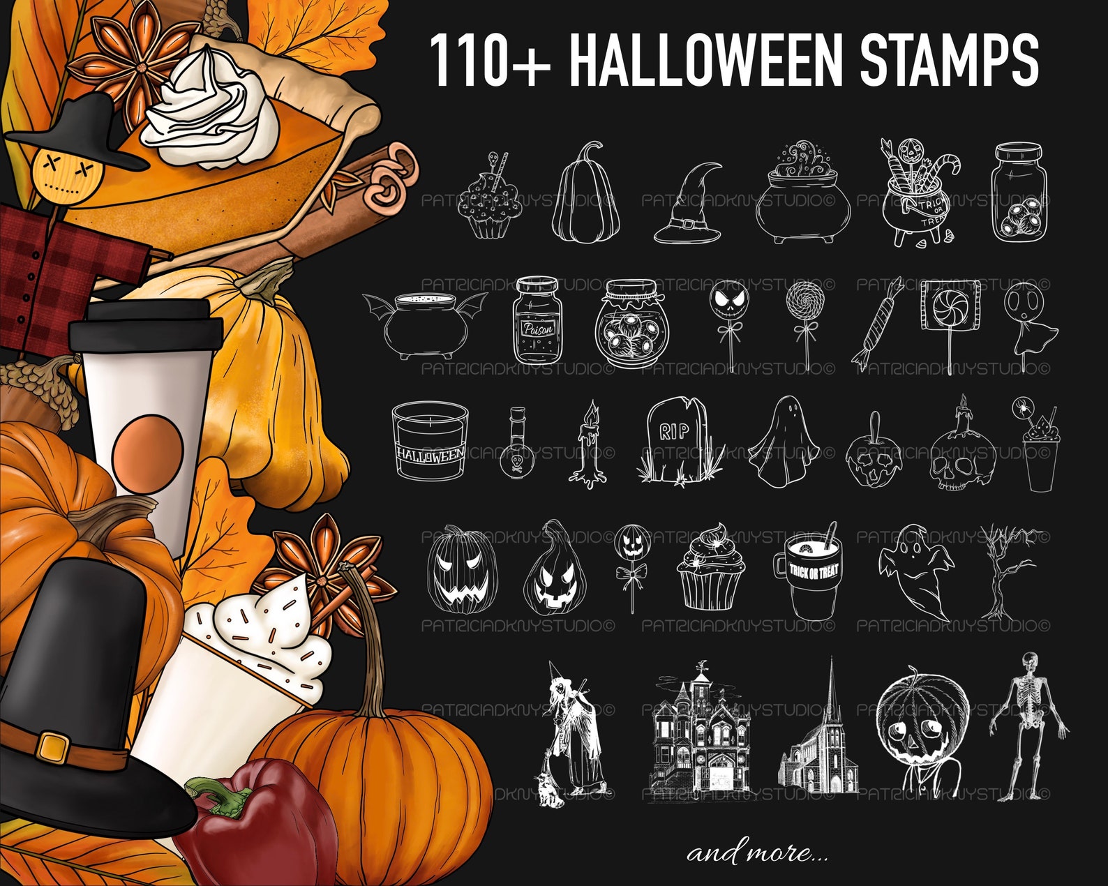 Procreate Halloween Brushes, Procreate Autumn Stamps, Procreate Fall ...
