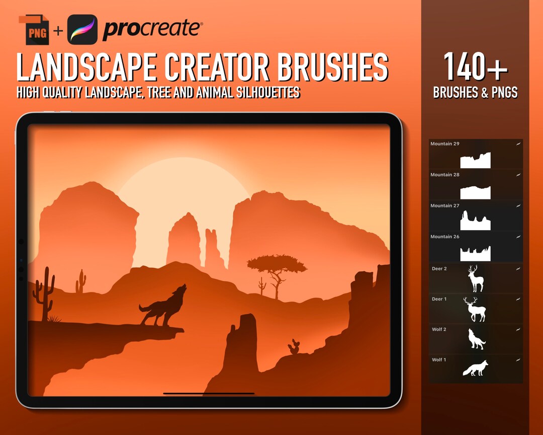 Procreate Landscape Brushes, Landscape Creator PNG Clipart, Geometric ...