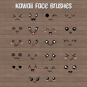 Kawaii Procreate Brushes - Kawaii Face Stamps || Mix and Match - Cute ...
