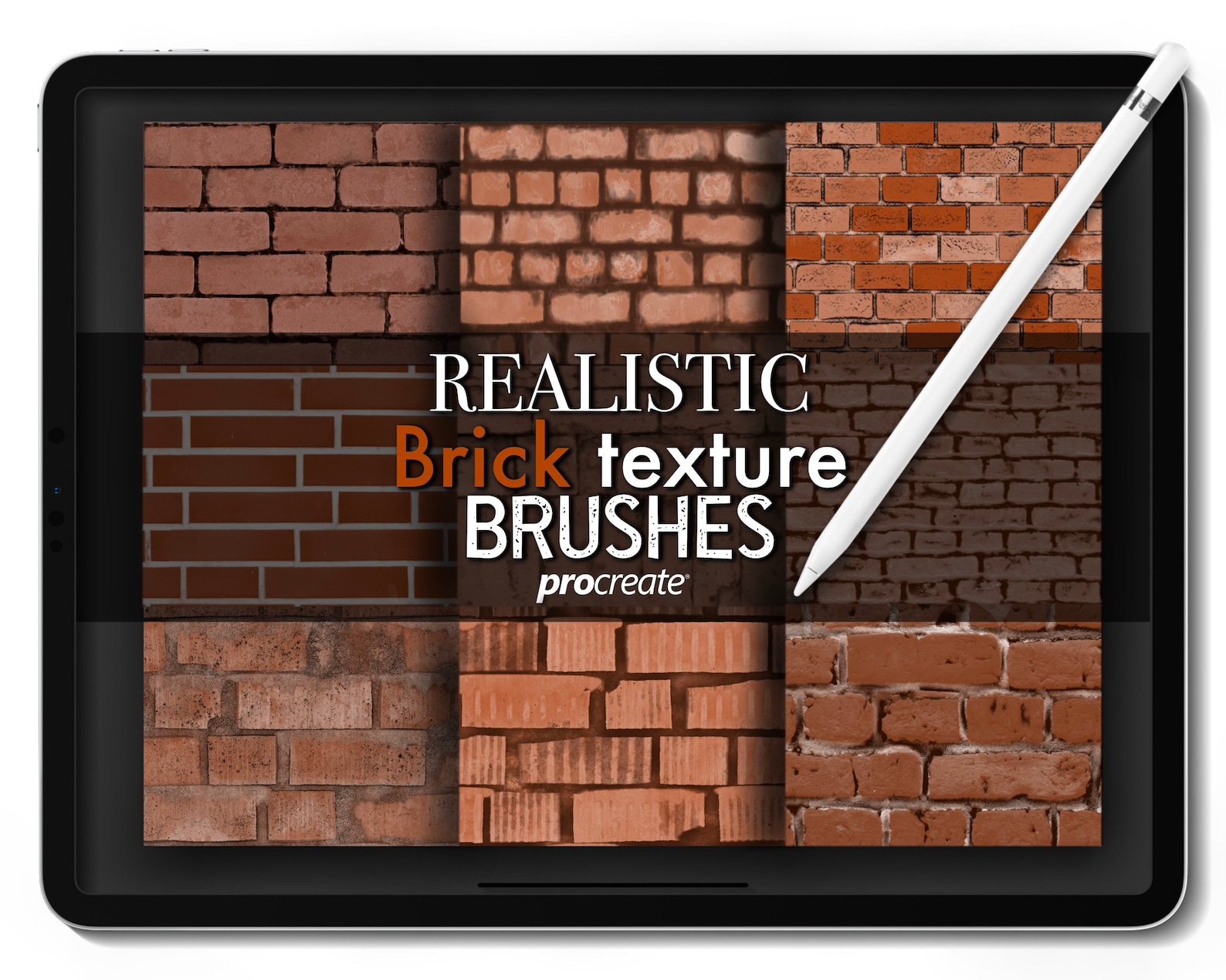 Brick Textured Procreate Brush, Seamless, Realistic High Resolution ...
