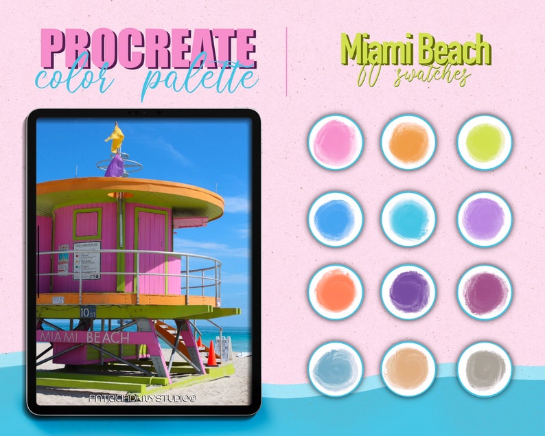 Procreate Color Palette Miami Beach Color Swatches - Etsy