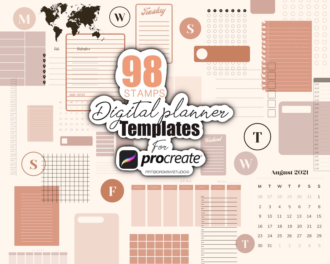 Digital Planner Procreate Brushes, Procreate Stamps, Daily Planner ...