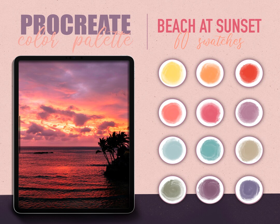 Procreate Color Palette - Sunset at the Beach Color Swatches - Etsy