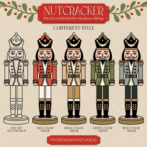 Christmas Nutcracker Illustrations, Holiday Greeting Card Clipart ...