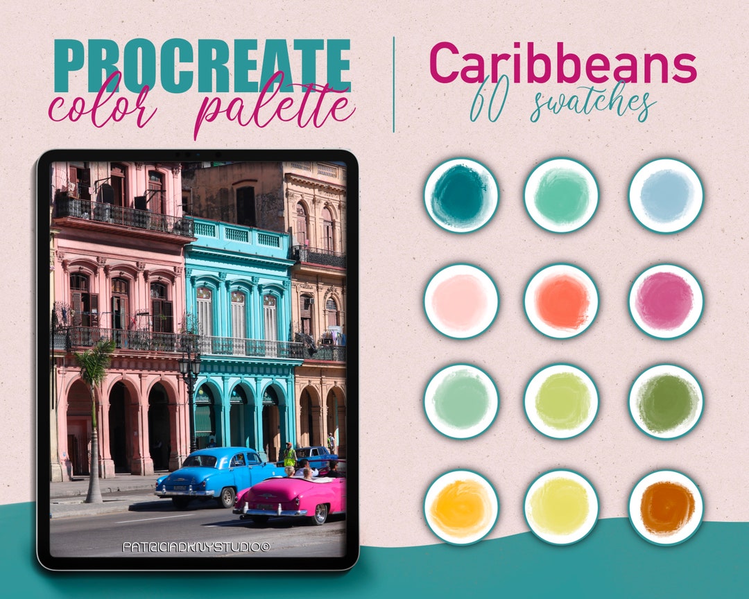 Procreate Color Palette - Caribbean Color Swatches, Caribbean Color ...