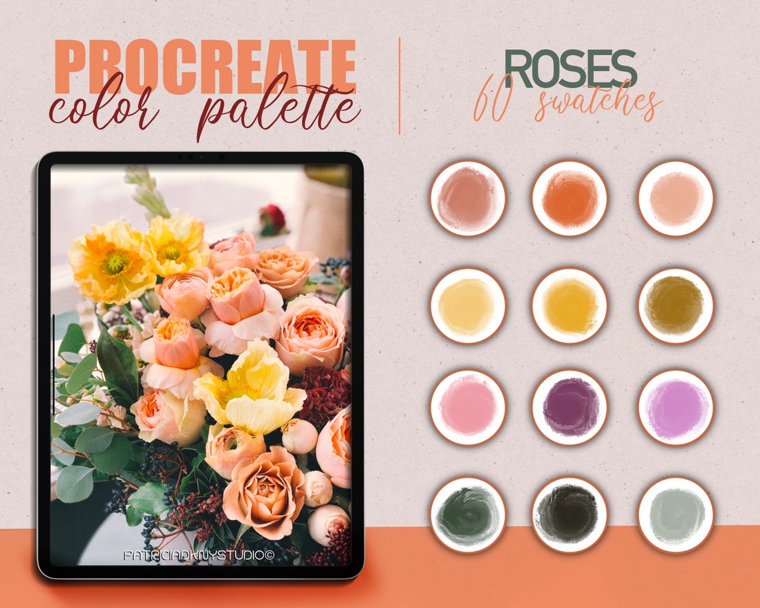 Procreate Color Palette - Roses and Spring Flower Bouquet Swatches - Etsy