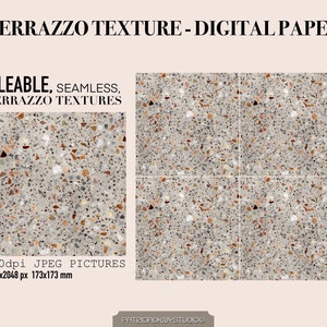 Terrazzo Texture Digital Scrapbook Paper Pack, Seamless Terrazzo ...