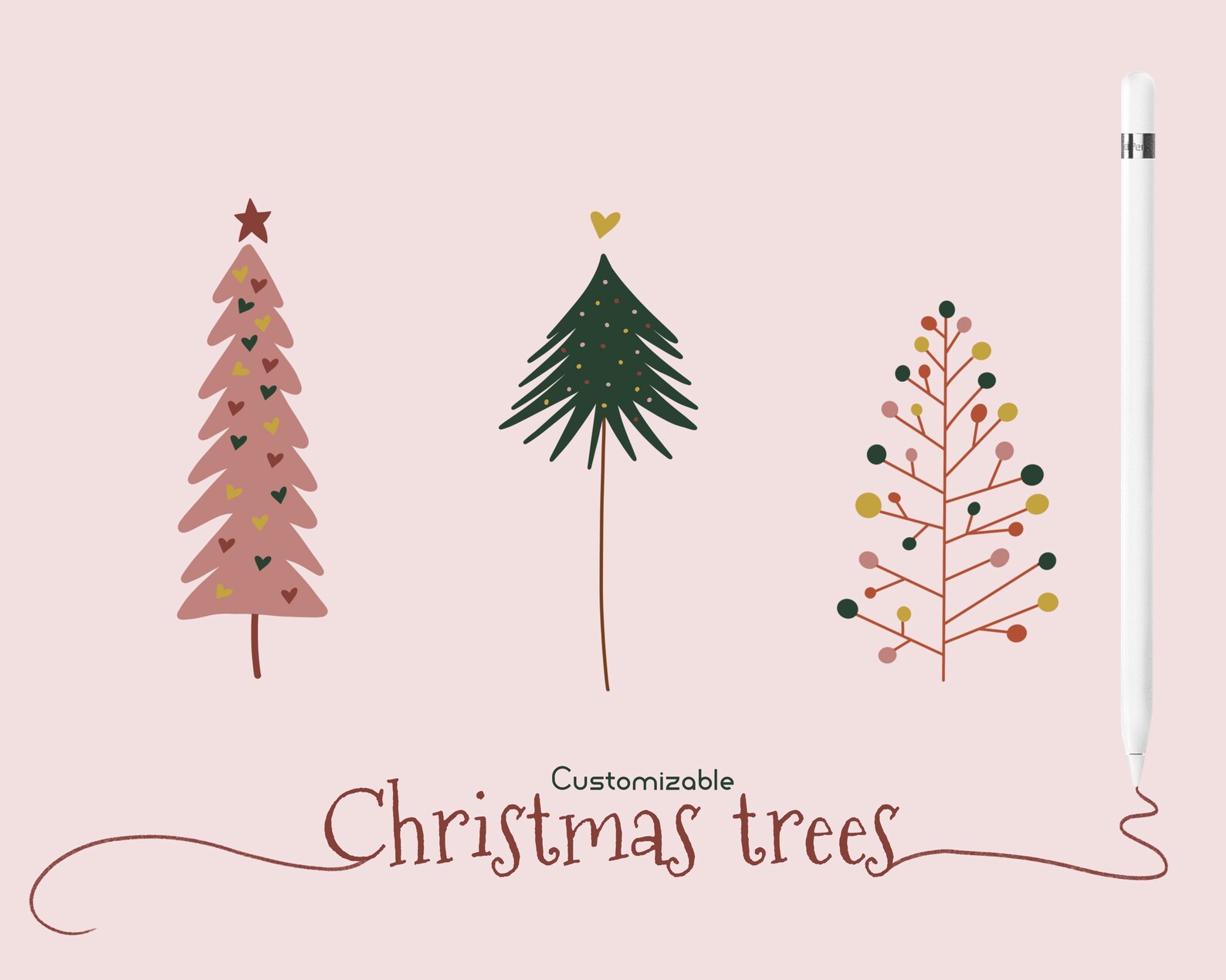 Procreate Christmas Tree Brushes Xmas Tree Stamps Christmas - Etsy