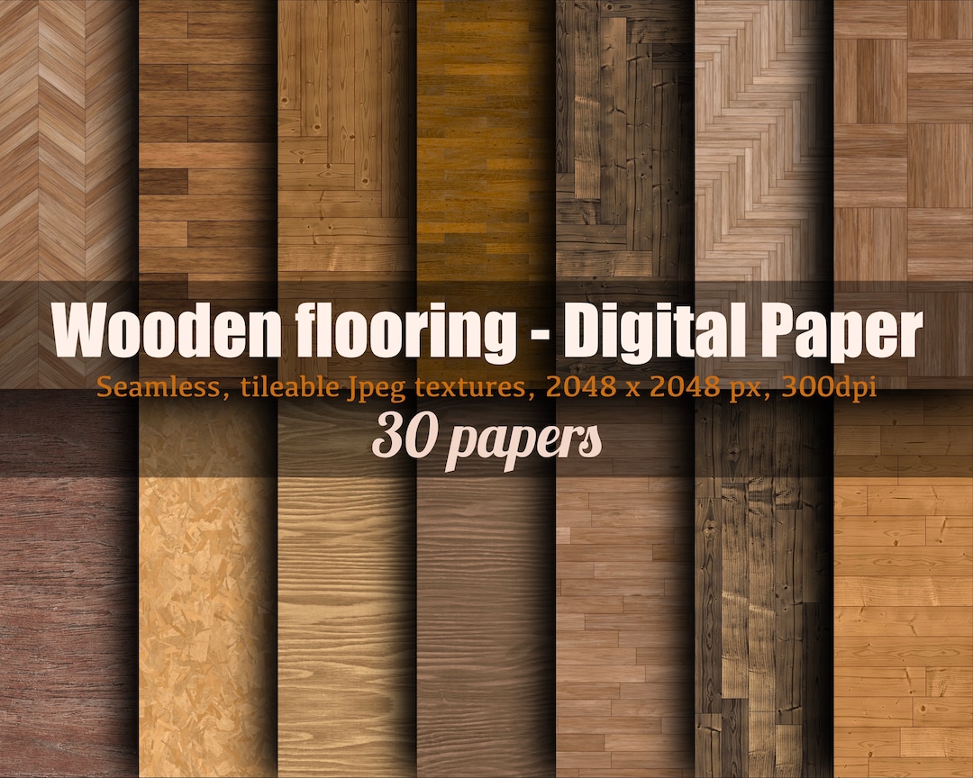 Wooden Floor Digital Scrapbook Paper Pack, Seamless Wooden Flooring ...