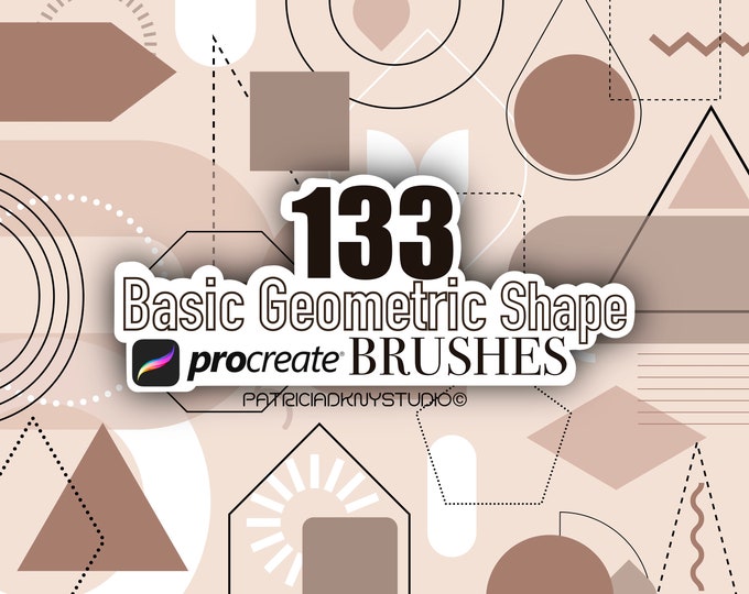 Procreate Geometric Shape Brushes, Basic Geometrical Form Stamps, Solid ...