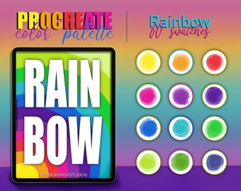 Rainbow Procreate Color Palette, Multicolor, Multicolour, Hex Code ...