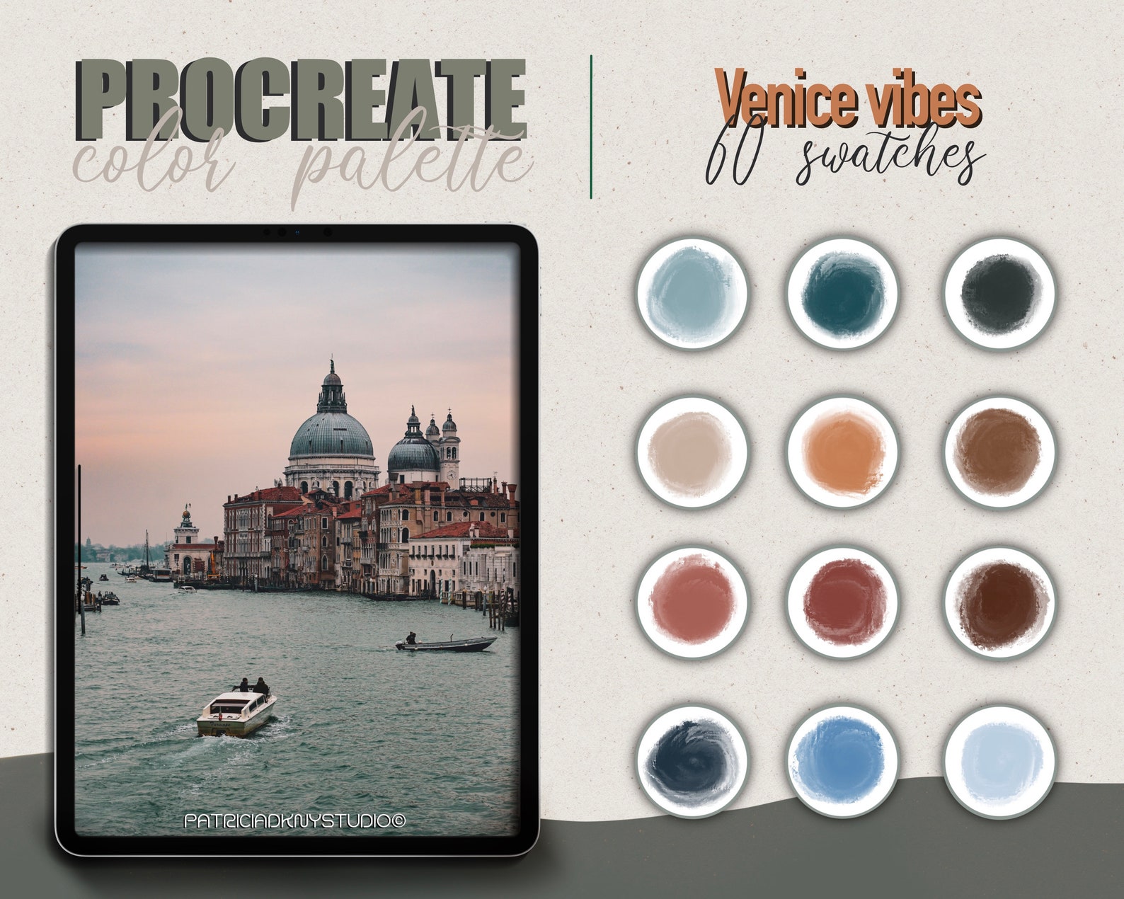 Procreate Color Palette Venice Color Swatches, Italy Color Palette - Etsy