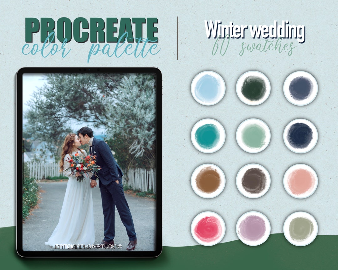Procreate Color Palette - Winter Themed Wedding Color Swatches - Etsy