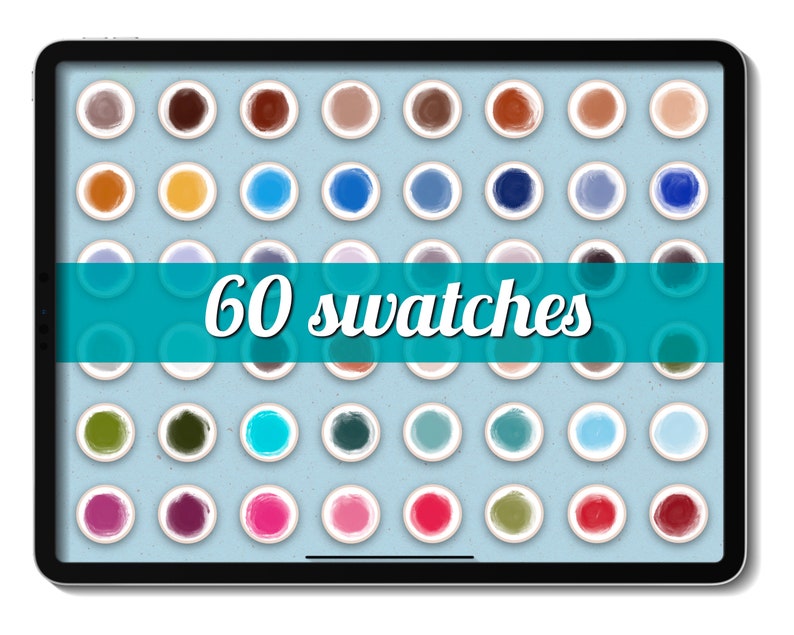 Procreate Color Palette - Mykonos Color Swatches, Greece Pastel Blue ...
