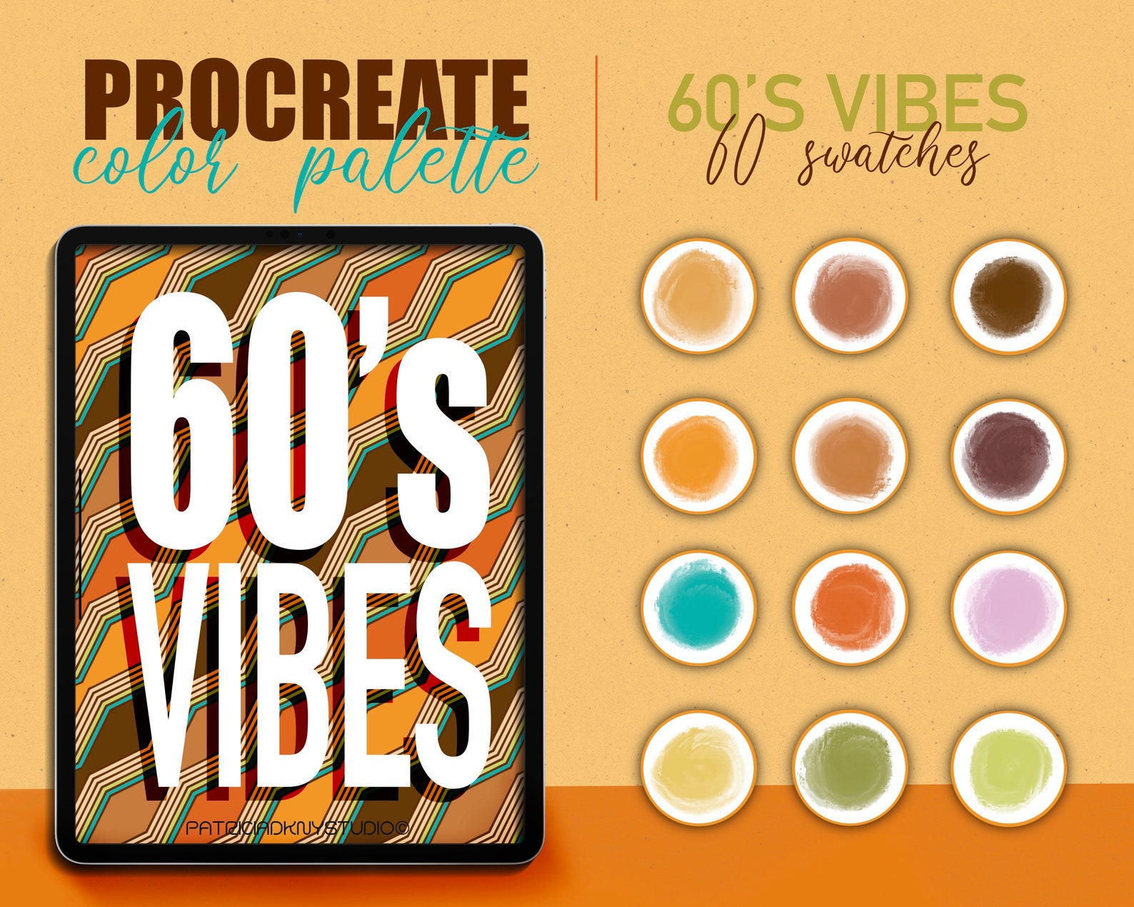 Procreate Color Palette 60s Vibes Vintage Retro Color - Etsy