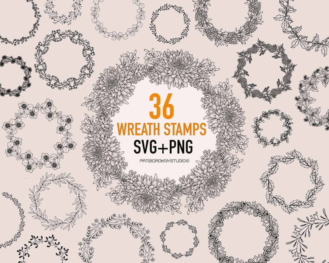 Wreath Svg Bundle, Floral Wreath Svg, Wedding Wreath Svg, Wreath SVG ...