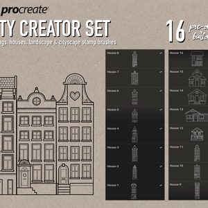 Procreate Brushes, Building Stamps, House Lineart Brushes, European ...