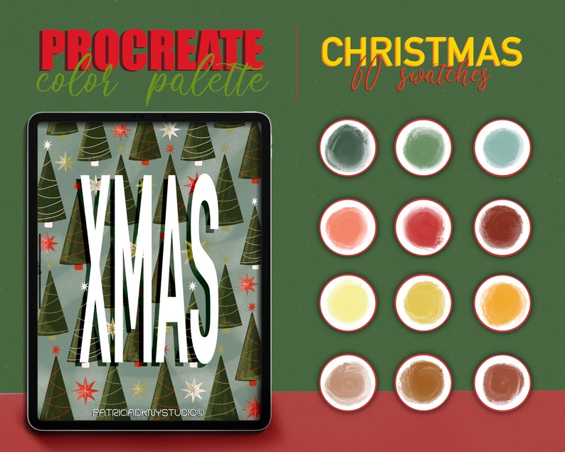 Procreate Color Palette Christmas Color Swatches Xmas Color - Etsy