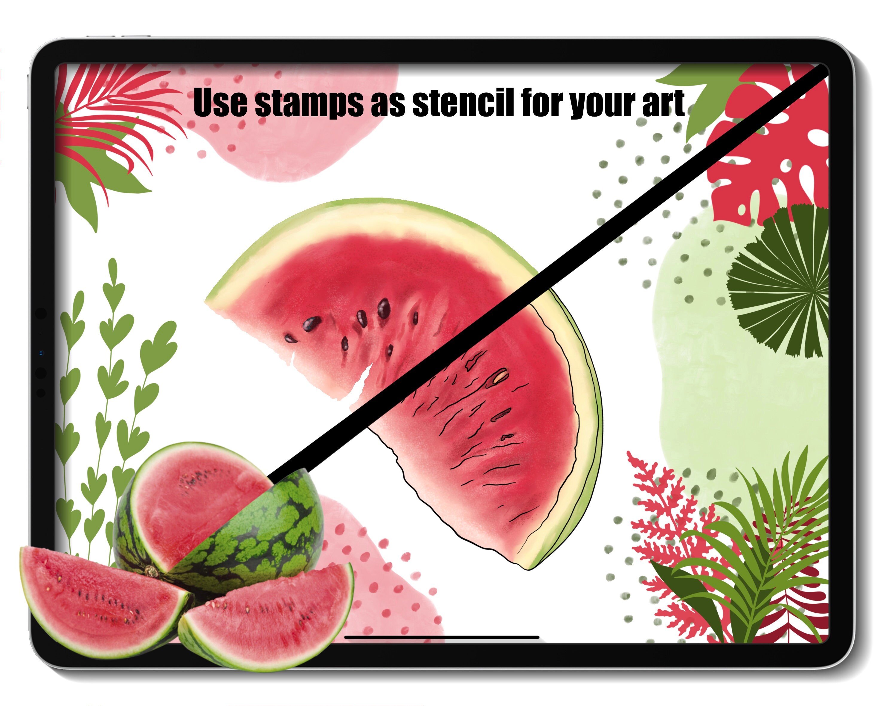 Procreate Stamp Brushes - Flower, Fruit, Vegetables Brushes, High ...