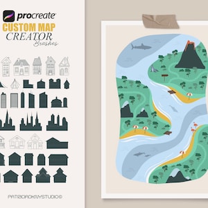 Map Creator Brushes for Procreate, Fantasy Map Maker Kit and Custom ...