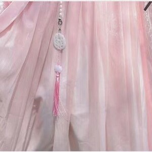Pink Hanfu, Chest Length Pink Hanfu Dress, Handmade Hanfu Dress, Modern ...