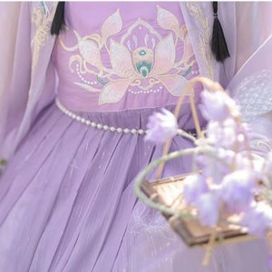 Pink Hanfu, Chest Length Pink Hanfu Dress, Handmade Hanfu Dress, Modern ...