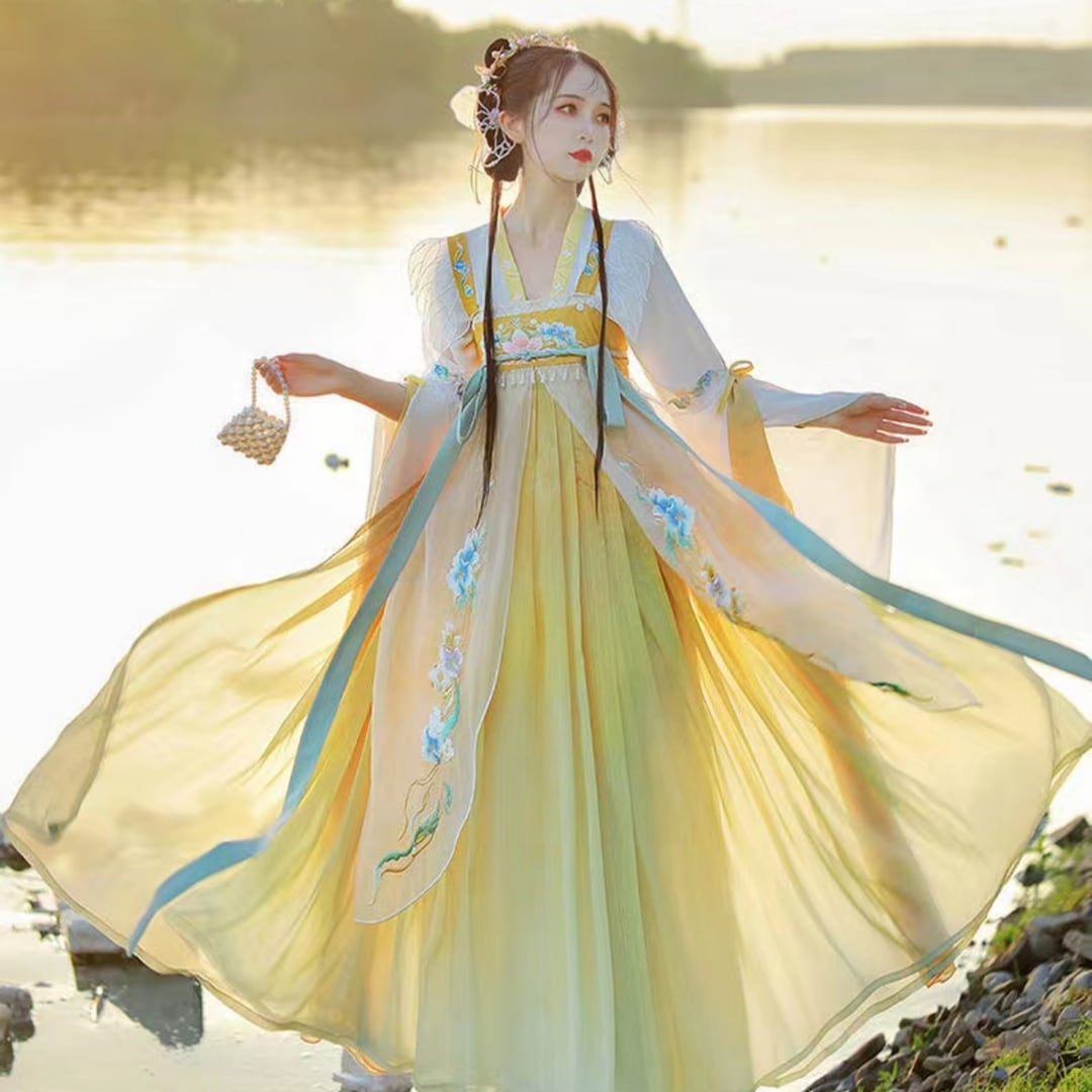 Yellow Embroidery Hanfu, Fairy Hanfu Dress, Handmade Hanfu Dress ...