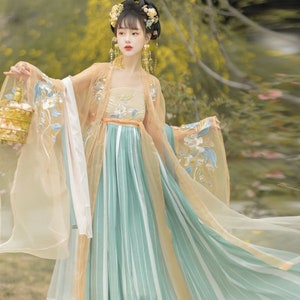 Tang Dynasty Hanfu Yellow Hanfu Dress Handmade Hanfu Dress - Etsy