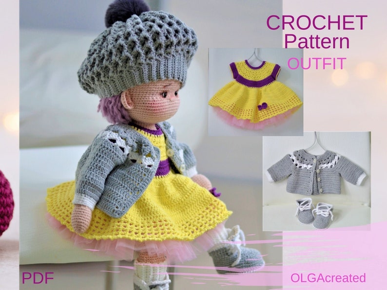 Crochet Doll Pattern Outfit Amigurumi Removable Doll Etsy