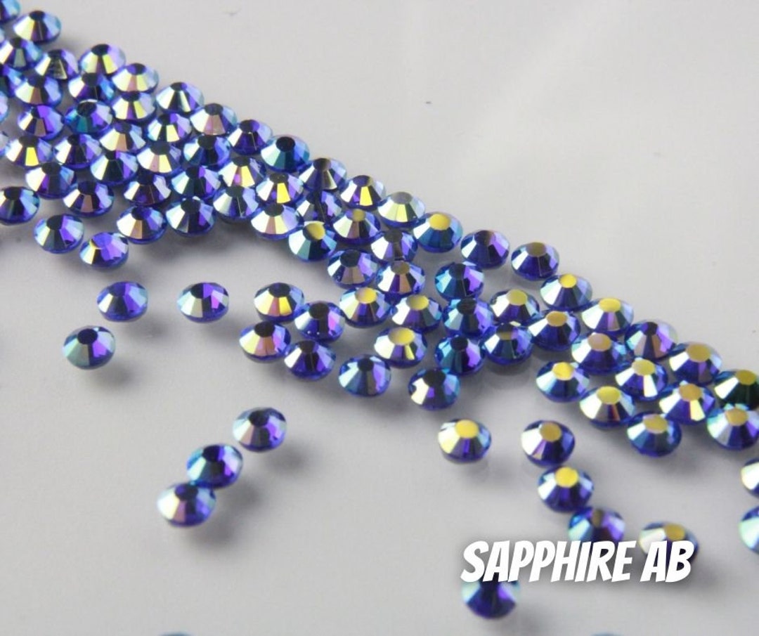 Sapphire AB Diamond Cut Hotfix Rhinestones Glass Hotfix Rhinestones 10 ...