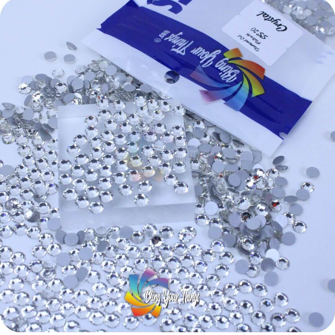 Crystal Flatback Rhinestones, Clear Glass Non Hotfix Gems With Silver ...