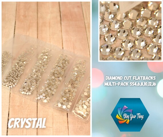 Flatback Rhinestones Multisized Pack Silver Foiled Backing | Etsy