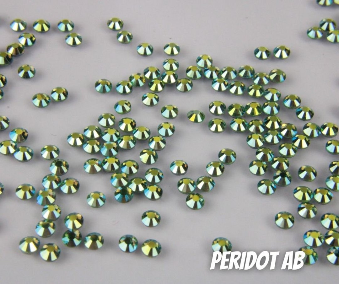 Peridot AB Diamond Cut Hotfix Rhinestones Glass Hotfix Rhinestones 10 ...