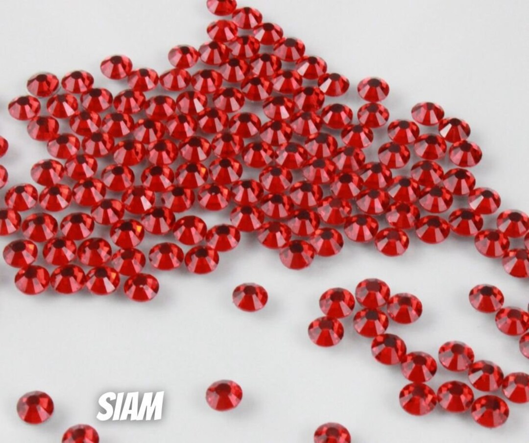 Siam Red Diamond Cut Hotfix Rhinestones Glass Hotfix Rhinestones 10 ...