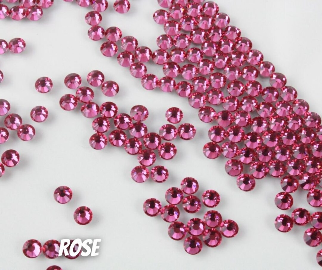 Pink Rose Diamond Cut Hotfix Rhinestones Glass Hotfix Rhinestones 10 ...