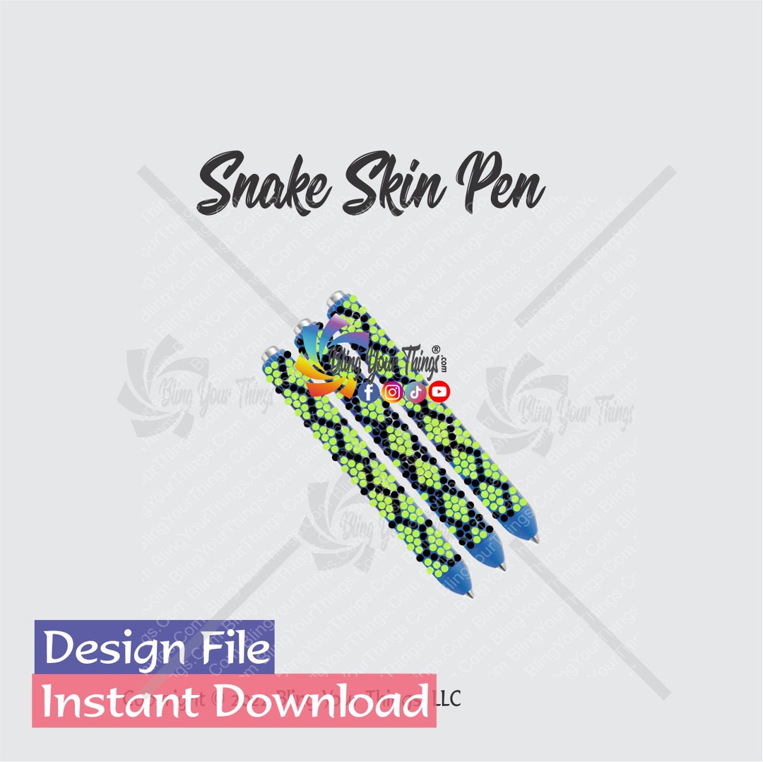 Snake Skin Rhinestone Pattern for Gel Pens, Flatback Rhinestone Pen ...