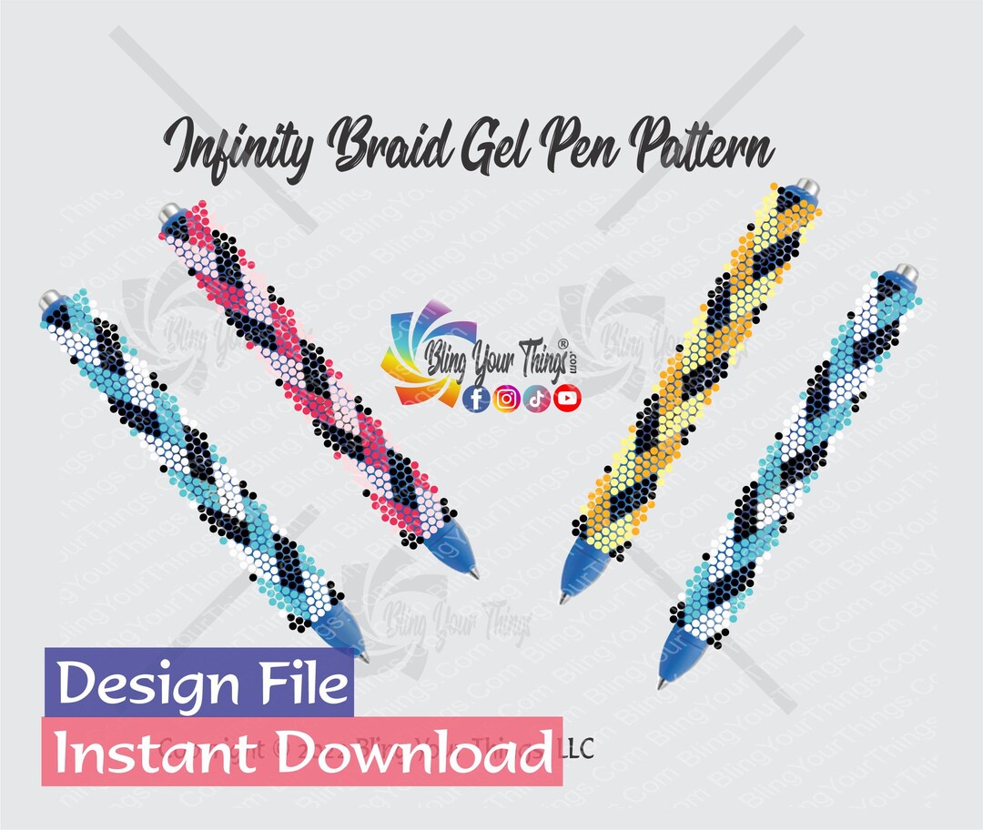 Infinity Braid Rhinestone Pen Pattern for Ink Joy or Makerflo Pens ...