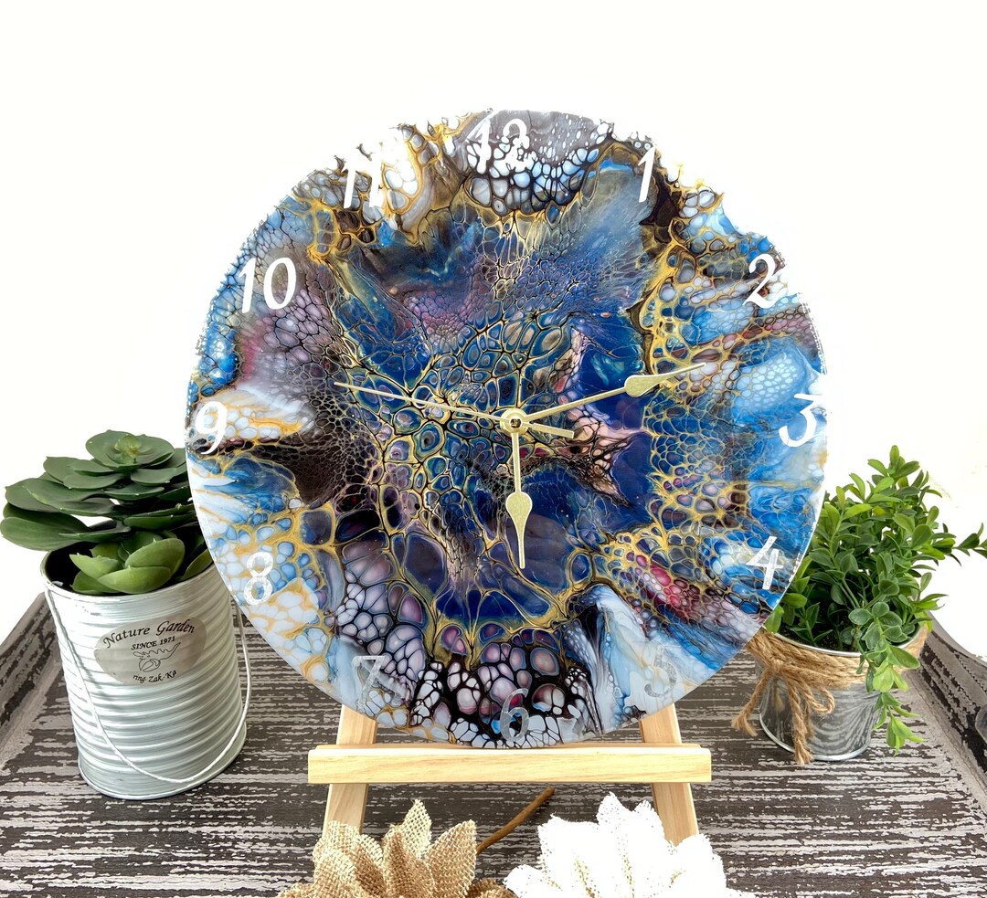 Hand Painted Wooden Wall Clock Housewarming Gift Wedding Gift ...