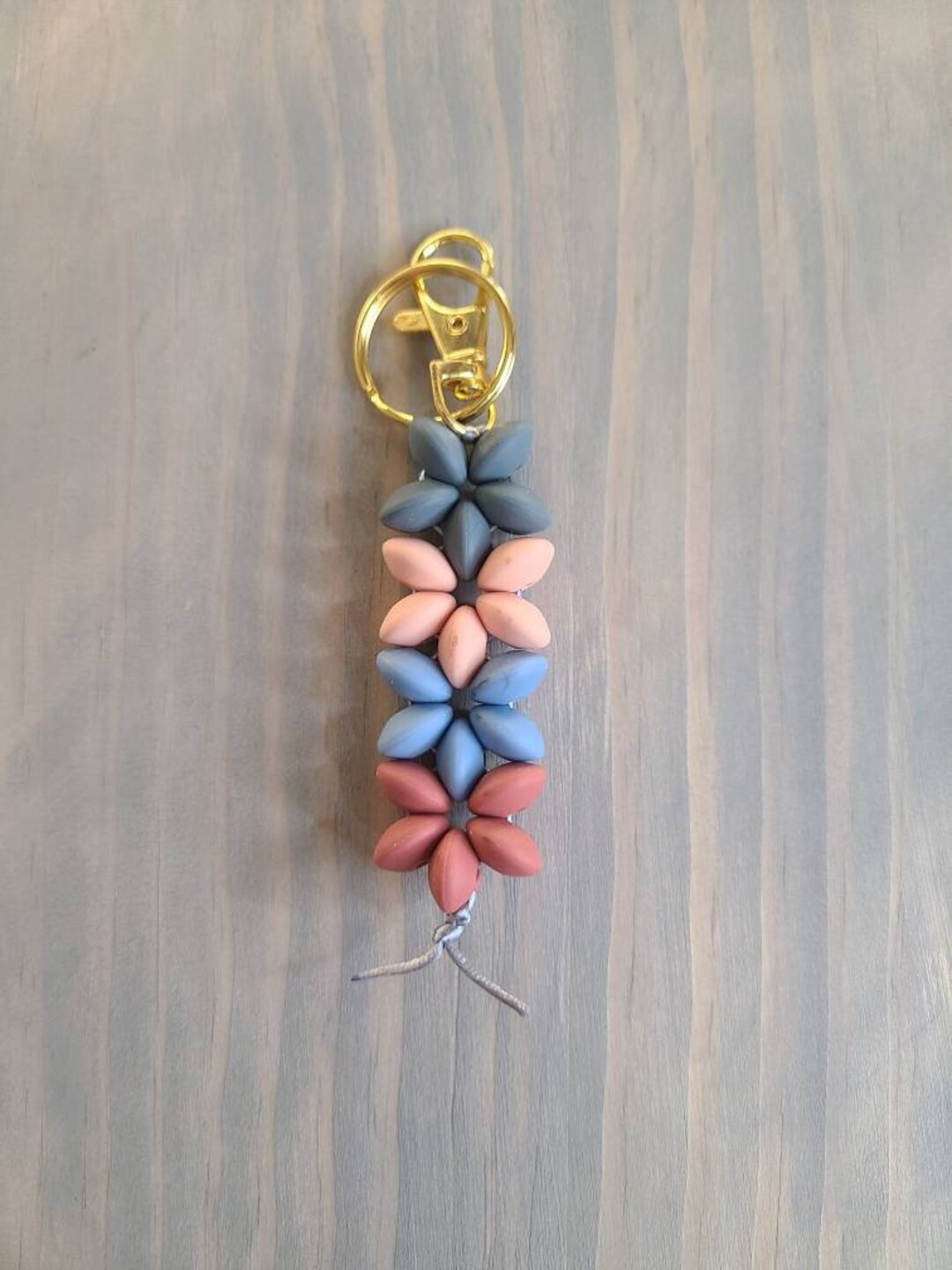 Flower Silicone Beaded Keychain: Purse Charm Zipper Pull - Etsy