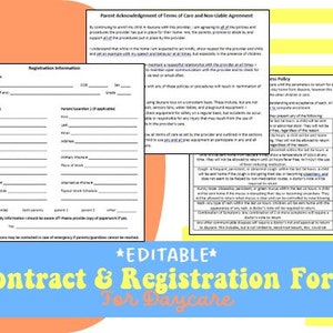 Daycare Paperwork Bundle- Childcare Preschool Paperwork Forms - Etsy