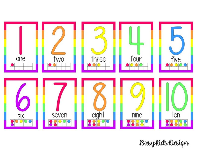 Number Cards- Printables - Etsy