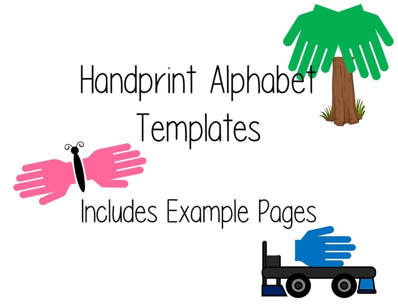 Handprint Alphabet Templates - Etsy