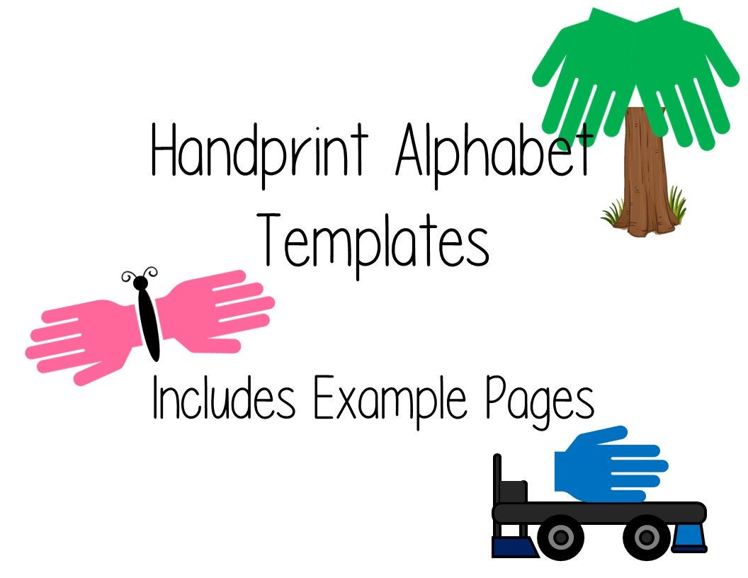 Handprint Alphabet Templates - Etsy