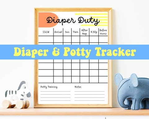 Diaper Tracker Chart- Daycare Childcare Preschool- Potty Chart - Etsy