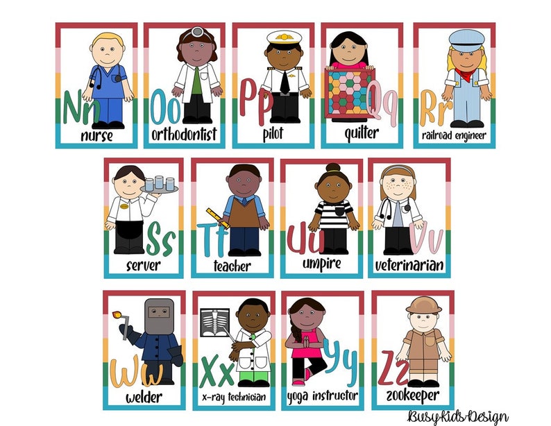 Career Alphabet Cards - Etsy