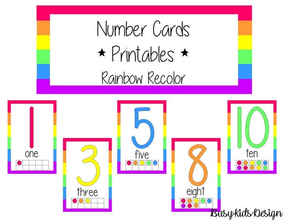 Tarjetas numéricas Imprimibles | Etsy México