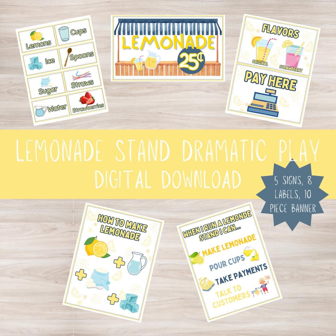 Lemonade Stand Dramatic Play - Etsy