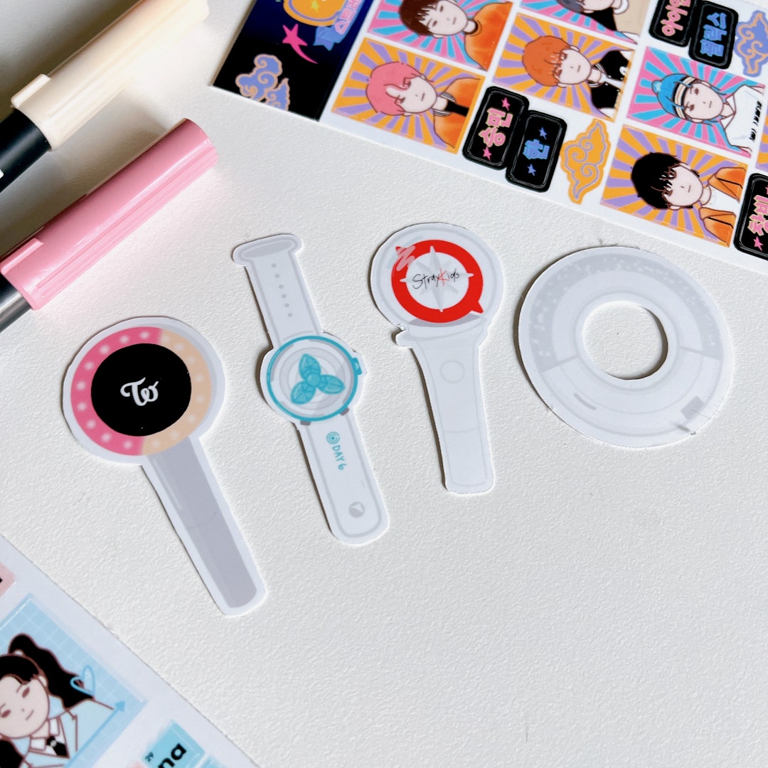 Kpop JYP Itzy/twice/day6/stray Kids/nmixx Lightstick Stickers - Etsy