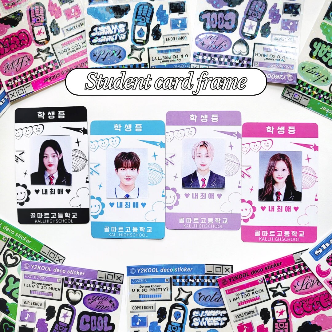 Y2KOOL Student Card Frame / Kpop Id Photo / Kpop Photocard / Photo ...